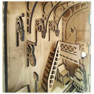 Railway Platform MDF Book Nook Kit